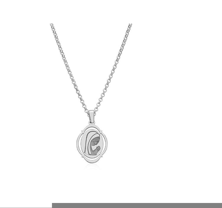 Collar virgen María niña plata de ley primera comunión
